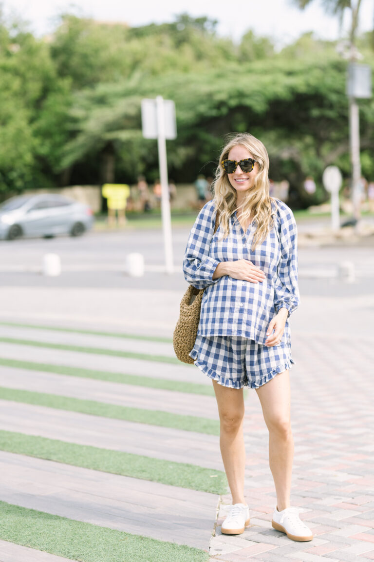 Gingham Matching Set from Nom Maternity Review | Elisabeth McKnight